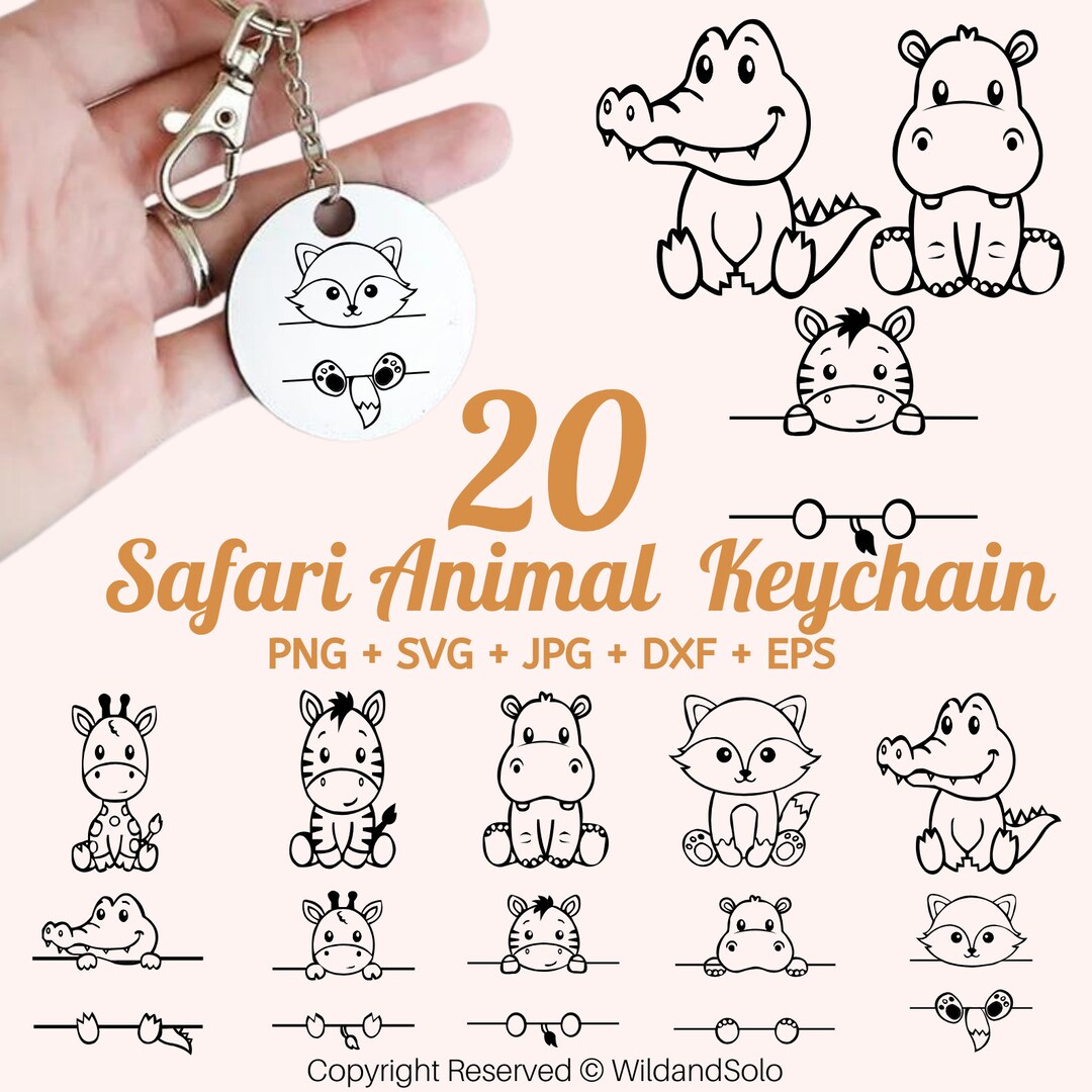 Safari Animals Keychain SVG Bundle, Student Name Tag, School Classroom ...