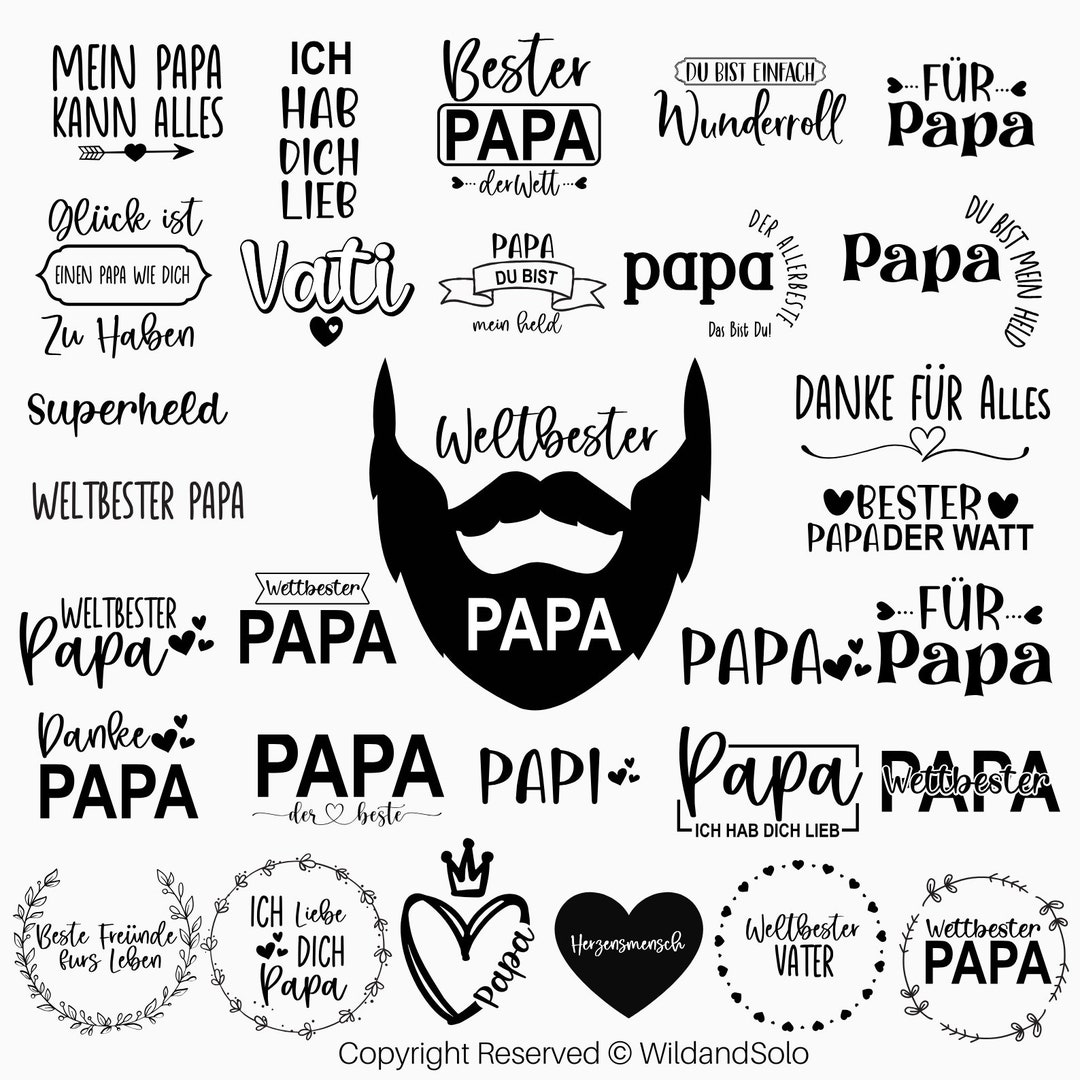 Papa Svg Bundle, Bester Papa Svg, Papa Zitat Svg, Plotterdatei Papa, Papa Svg, Vater Und Sohn ...