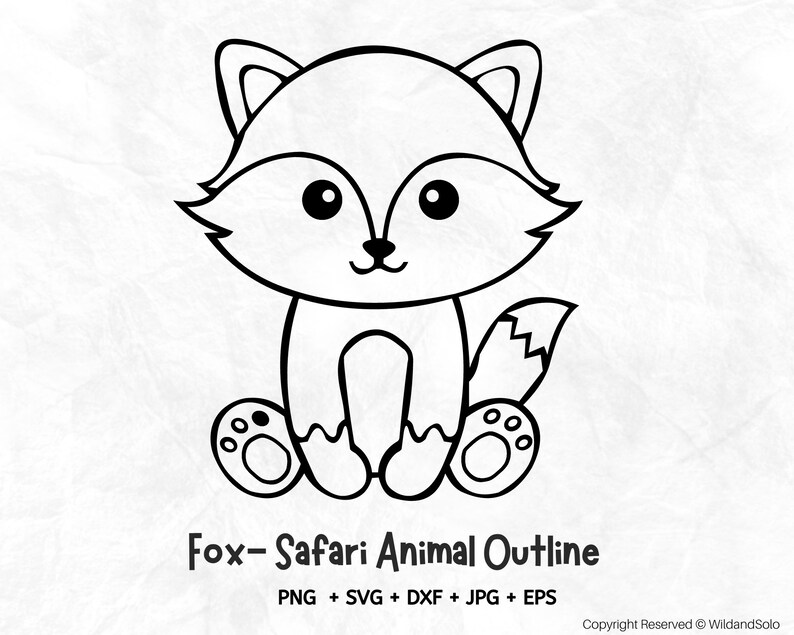 Fox Svg Student Name Tag Safari Animals Outline SVG Split - Etsy