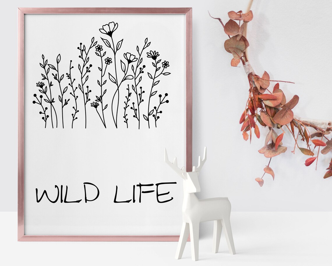 Wildflowers Svg Nature Svg Floral Frame Svg Wild Flower - Etsy
