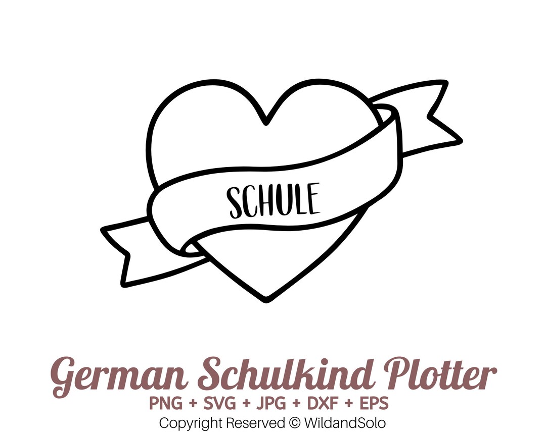 Heart Banner Schule Plotter, German Schulkind Plotter, German School ...