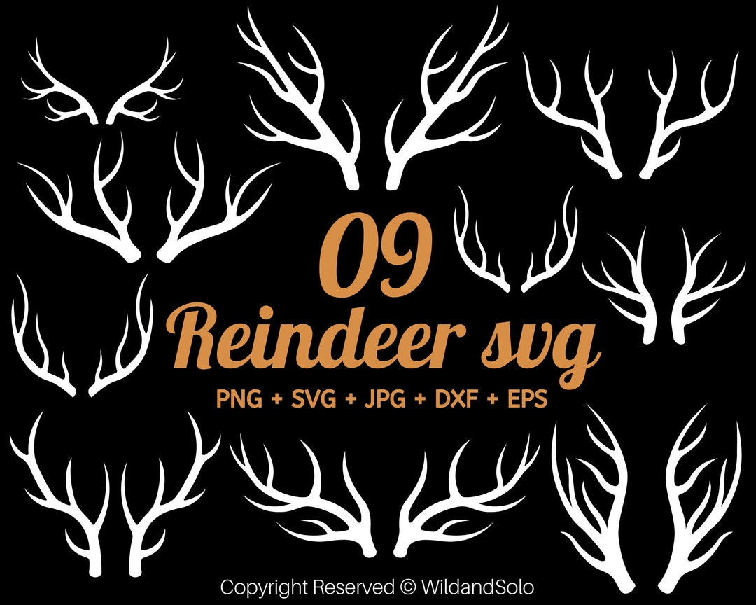 Elk Antler Svg, Reindeer Antlers Svg, Deer Antlers Svg,antlers Svg Cut ...
