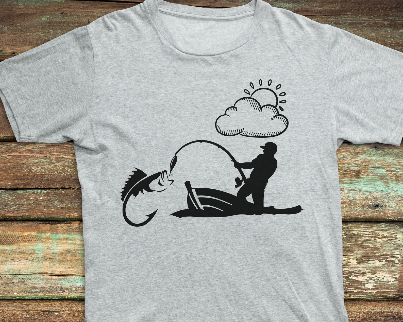 Fisherman Catching Fish Svg, Fishing Rod Svg, Bass Fishing Clipart ...