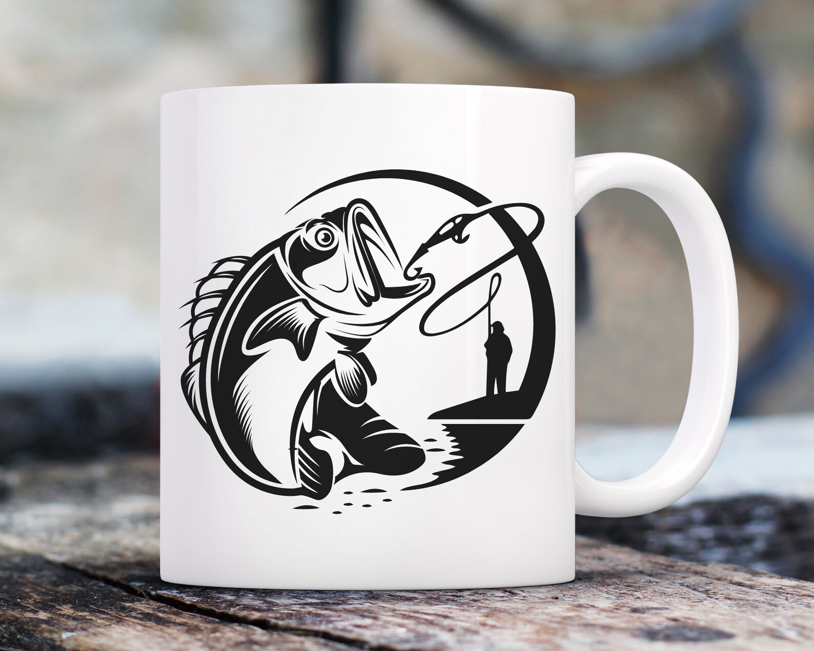 Fisherman Catching Fish Svg, Fishing Rod Svg, Bass Fishing Clipart ...