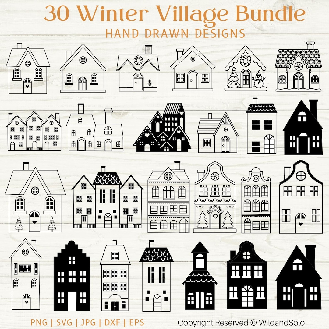 30 Winter Village Svg Bundle, Christmas Winter Village Svg, Canal ...