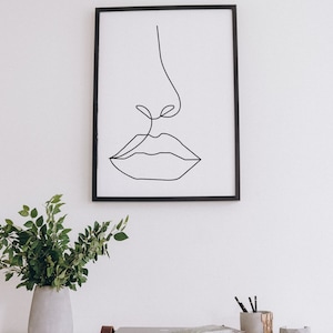 06 Line Art Woman Cake Topper Svg, One Line Woman, Lady Face One Line ...