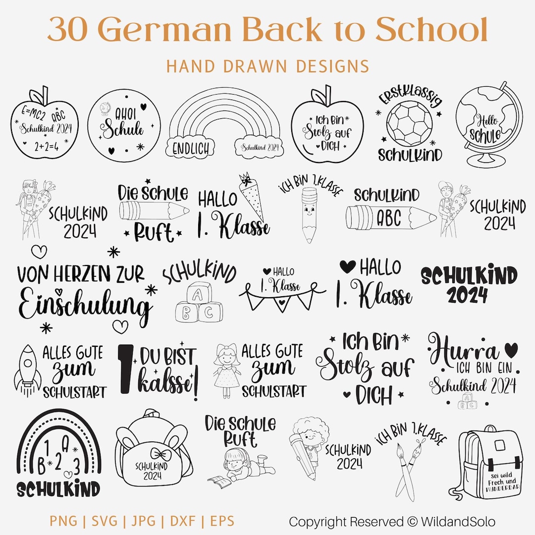 30 German Zurück Zur Schule Svg Bundle, Back to School Svg, German ...