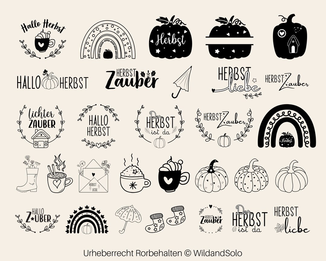 30 Herbst Plotter Datei Svg Herbst Sprüche Plotter Svg - Etsy