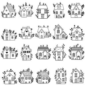 Little Home Embroidery Designs, House Embroidery Pattern, Outline House ...