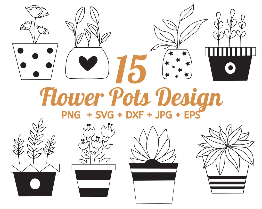 Flower Pot SVG Plants SVG Gardening SVG Potted Plants Svg - Etsy