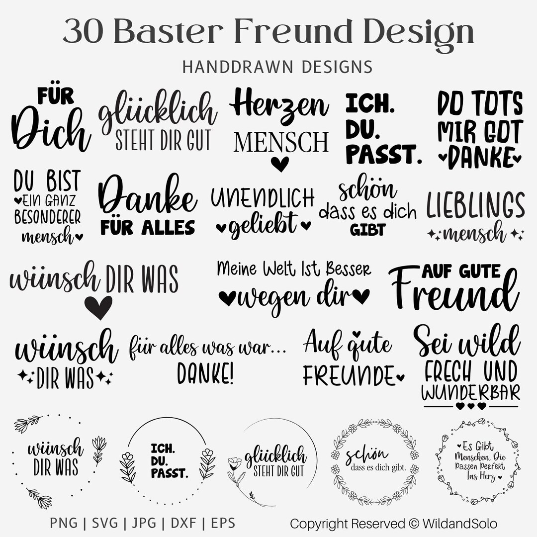 German Friend Plotter File Svg , German Sayings Svg, Danke Fur Alles ...