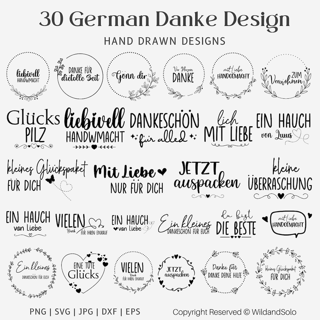 German Thank You Svg, Plotter File, German Sayings Svg, Thank You Svg ...