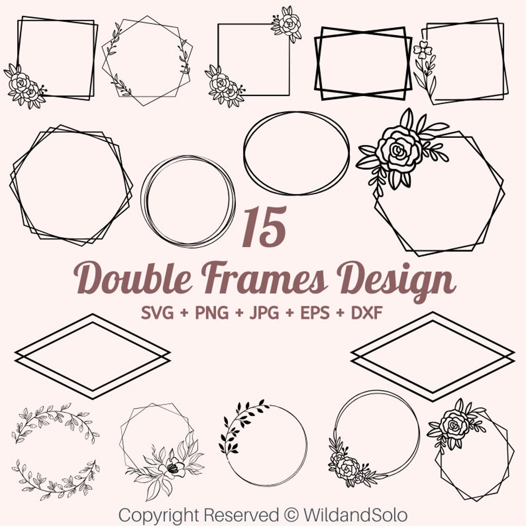 Double Frame SVG, Square Frame Bundle, Cricut, Label Svg, Vintage ...