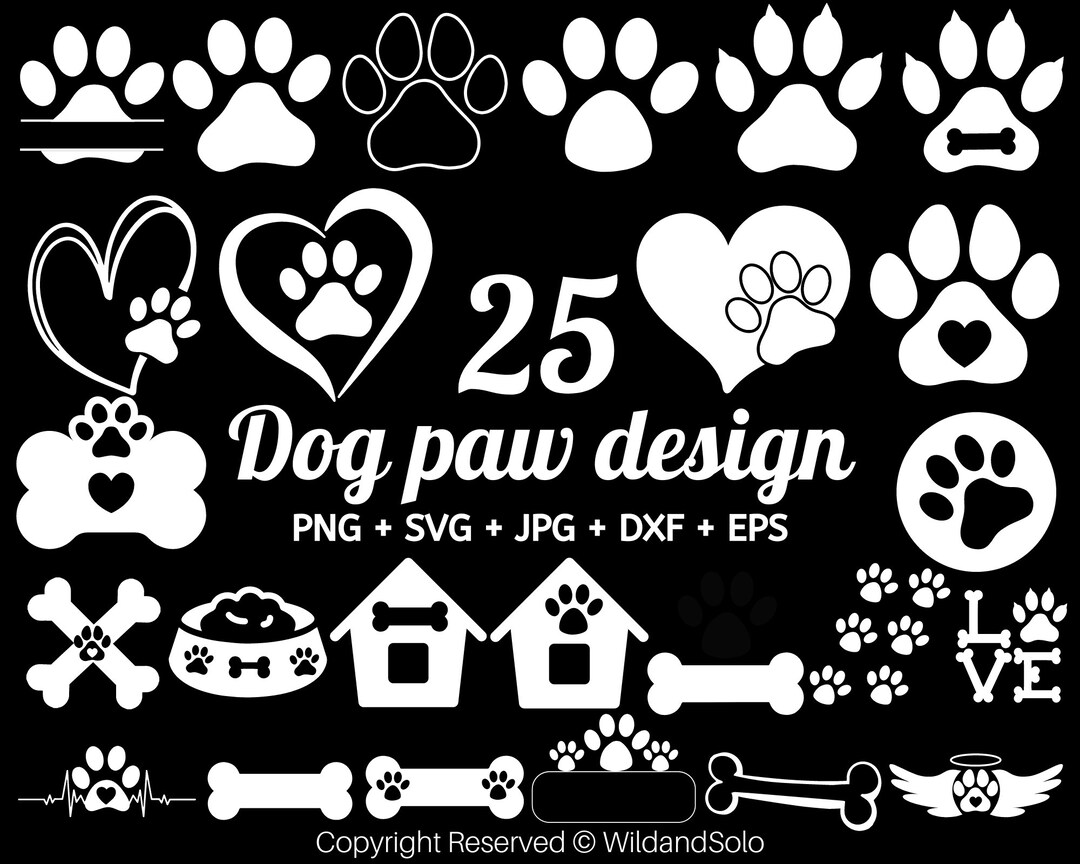 Dog Paw Svg Bundle, Animal Paw, Hunting Svg, Animal Tracks Svg, Paws ...
