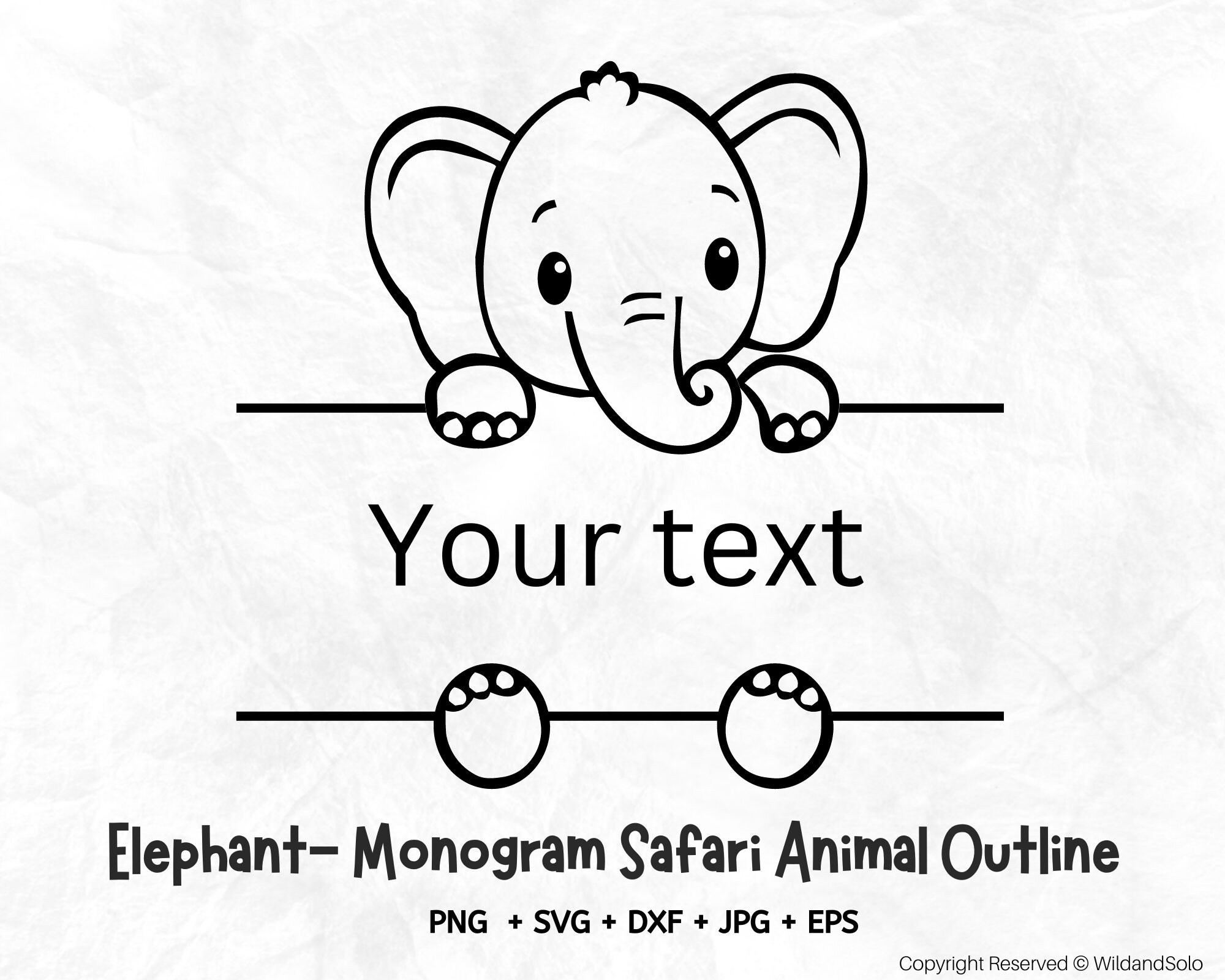 Elephant Split Safari Animals, Safari Animals Outline, Safari Animal ...
