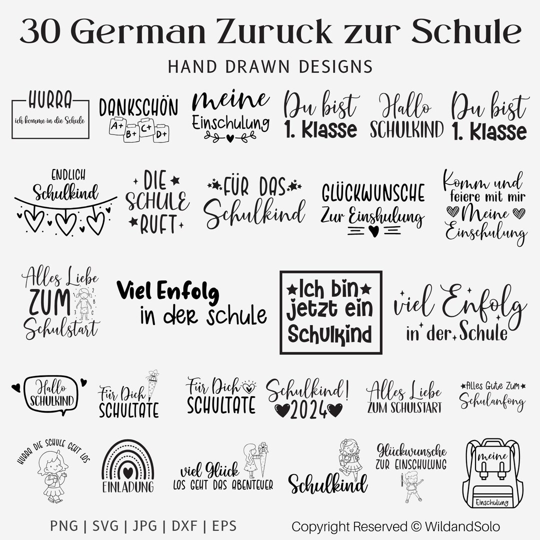 30 German Zurück Zur Schule Svg Bundle, Back to School Svg, German ...