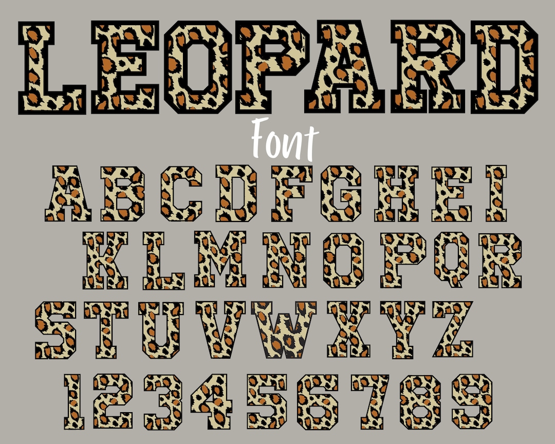Leopard Alphabet Svg Font Bundle, Leopard Print Alphabet, Leopard Print ...