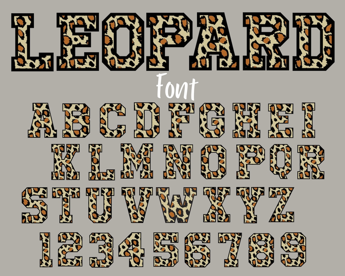 Leopard Alphabet Svg Font Bundle Leopard Print Alphabet - Etsy