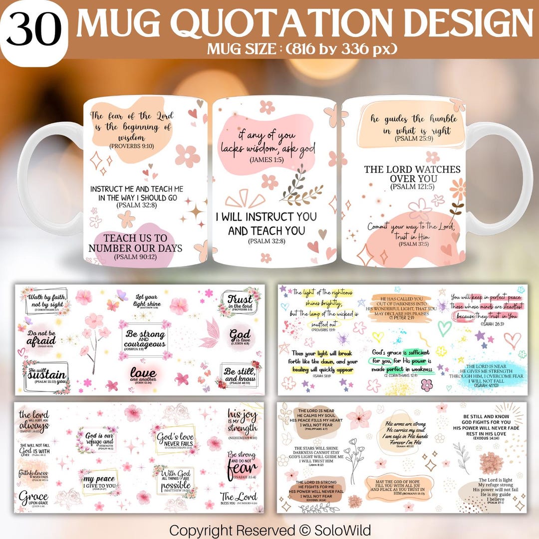 Bible Verse Mug Quotation Design,11 Oz Mug Design, Positive Quotes Png ...