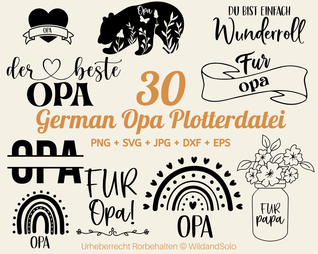 30 German Opa Plotter Svg Opa Rainbow Svg German Phrases - Etsy
