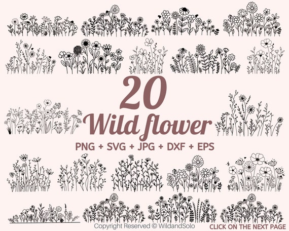 Wildflowers Svg Wild Flower Svg Nature Svg Floral Frame - Etsy