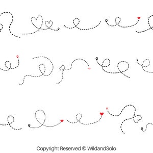 Dashed Line Doodles, Dotted Line Svg , Dotted Line Doodles Set, Dotted ...