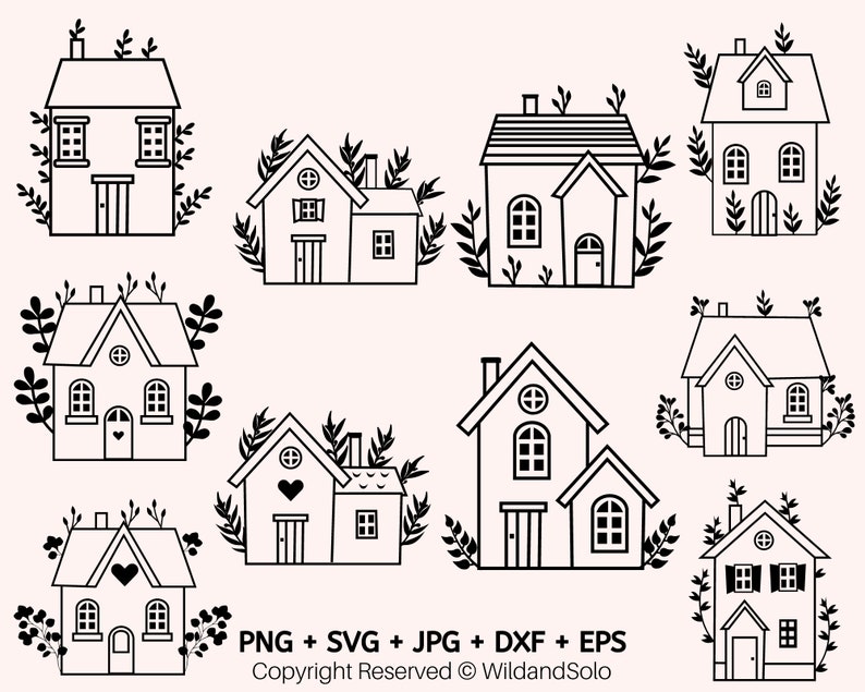 10 Little Home Svg Bundle Little House Outline Svg House - Etsy
