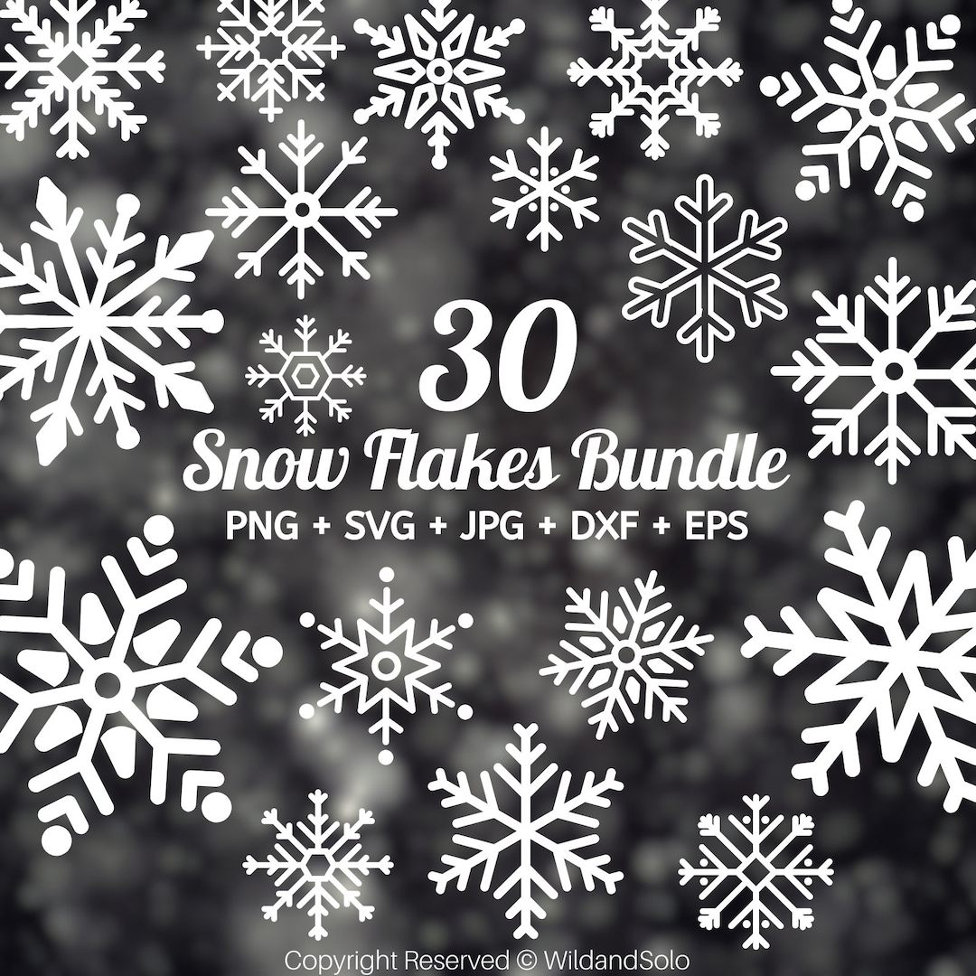 30 Snow Flakes Svg Bundle Christmas Snowflakes SVG Snow Svg - Etsy