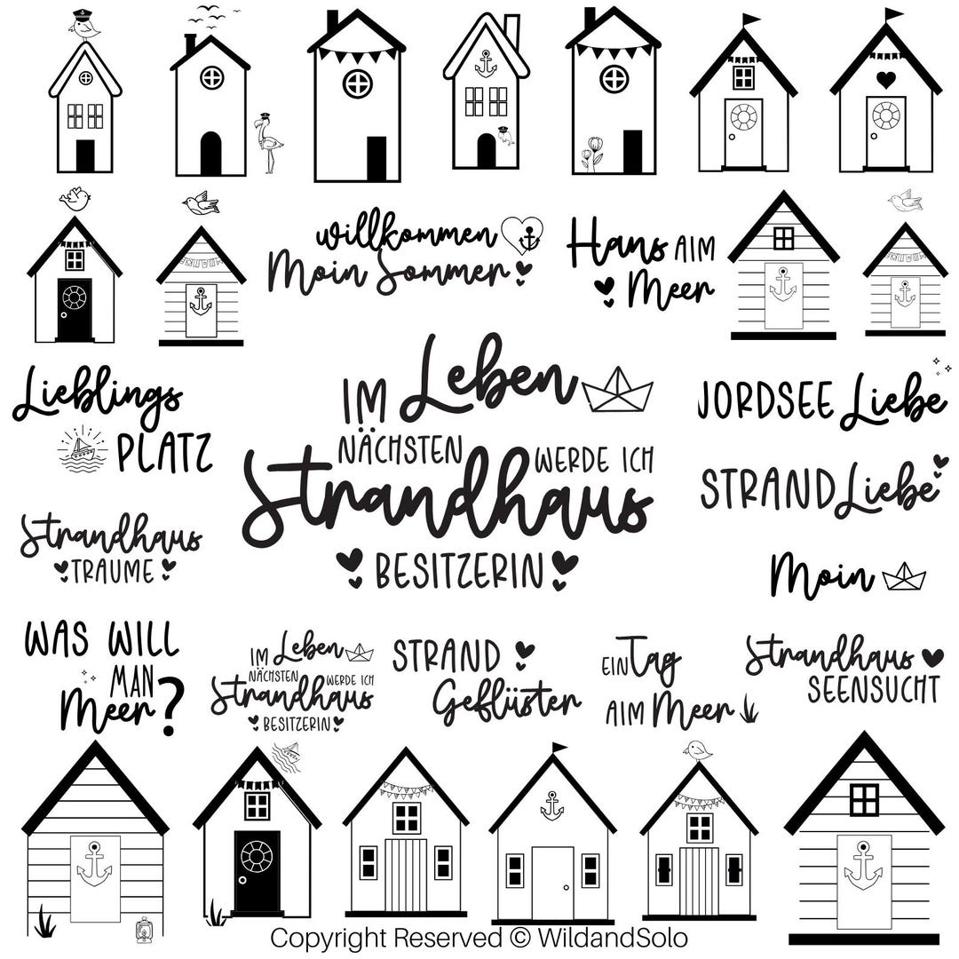 30 German Beach Houses Svg Bundle, German Svg Design, German Plotter ...