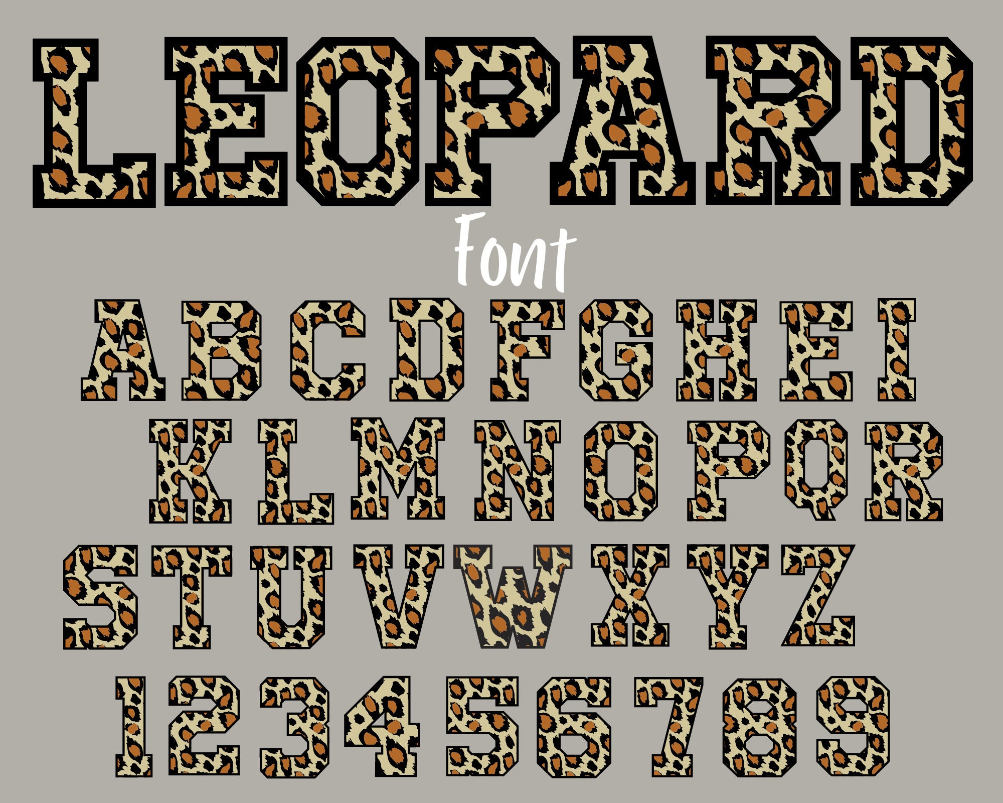 Leopard Alphabet Svg Font Bundle Alphabet Letters Svg Bundle - Etsy