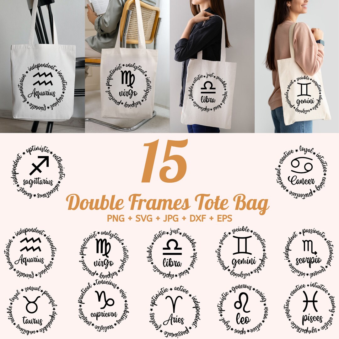 Zodiac Signs Tote Bug SVG Bundle, Astrology Signs Svg, Zodiac Symbols ...