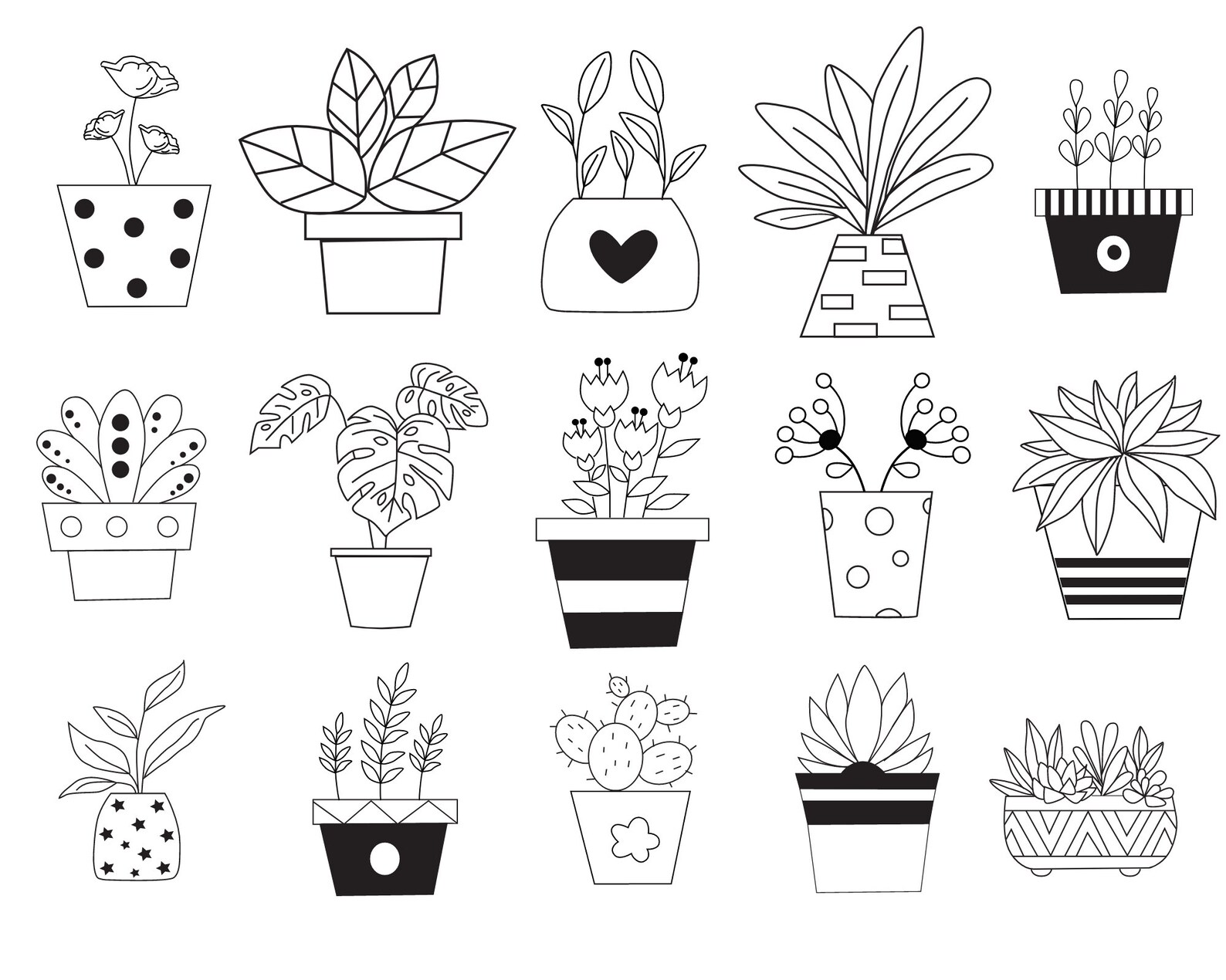 Flower Pot SVG Plants SVG Potted Plants Svg Houseplants - Etsy