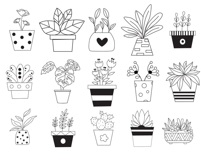 Flower Pot SVG Plants SVG Potted Plants Svg Houseplants - Etsy
