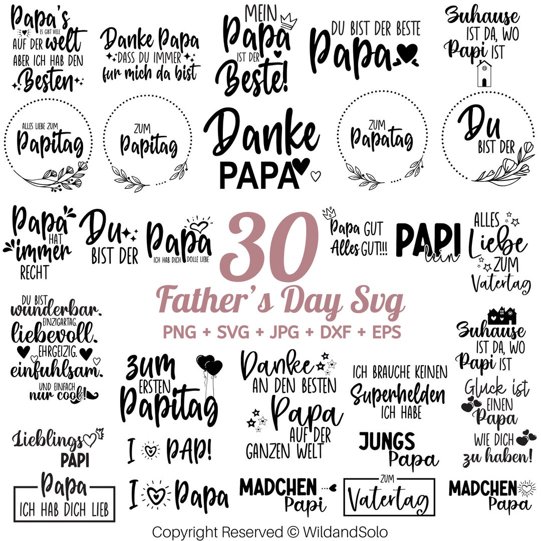 Papa Svg Bundle, Bester Papa Svg, Papa Zitat Svg, Plotterdatei Papa, Papa Svg, Vater Und Sohn ...