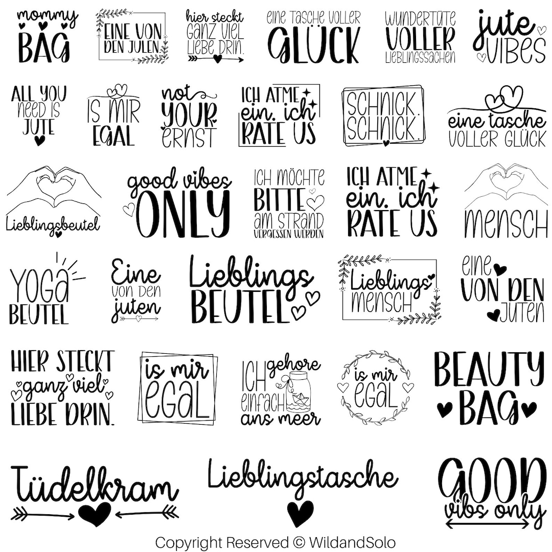 German Bag Sayings SVG Bundle, Pocket Sayings Svg, Bag Sayings Bundle ...