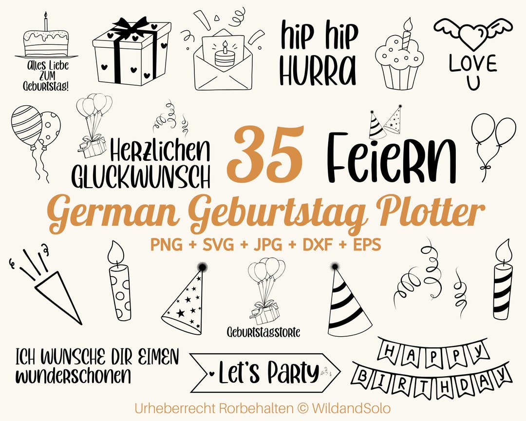 35 Geburtstag Plotterdatei Svg Bundle Birthday Plotter File - Etsy