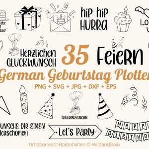 35 Geburtstag Plotterdatei Svg Bundle Birthday Plotter File - Etsy