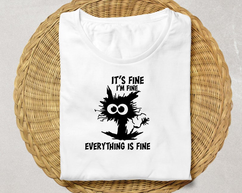 It's Fine I'm Fine Everything is Fine SVG Crazy Cat - Etsy