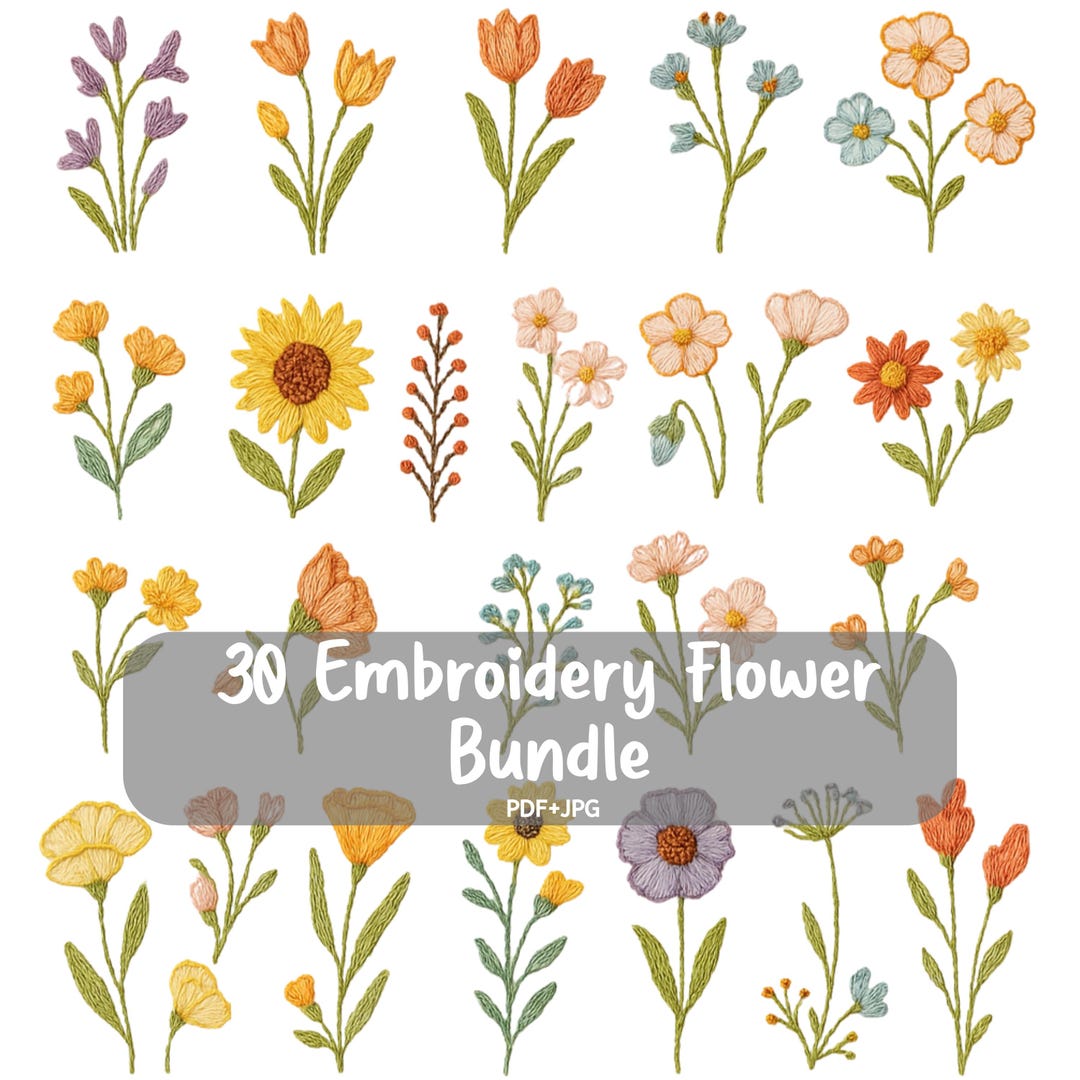30 Flower Machine Embroidery Designs, Floral Embroidery Pattern, Floral ...