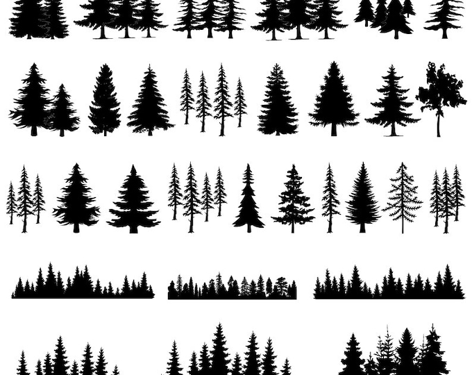 Tree Svg Bundle, Forest Line Svg, Dxf, Png, Jpg, Tree Line Svg, Forest ...
