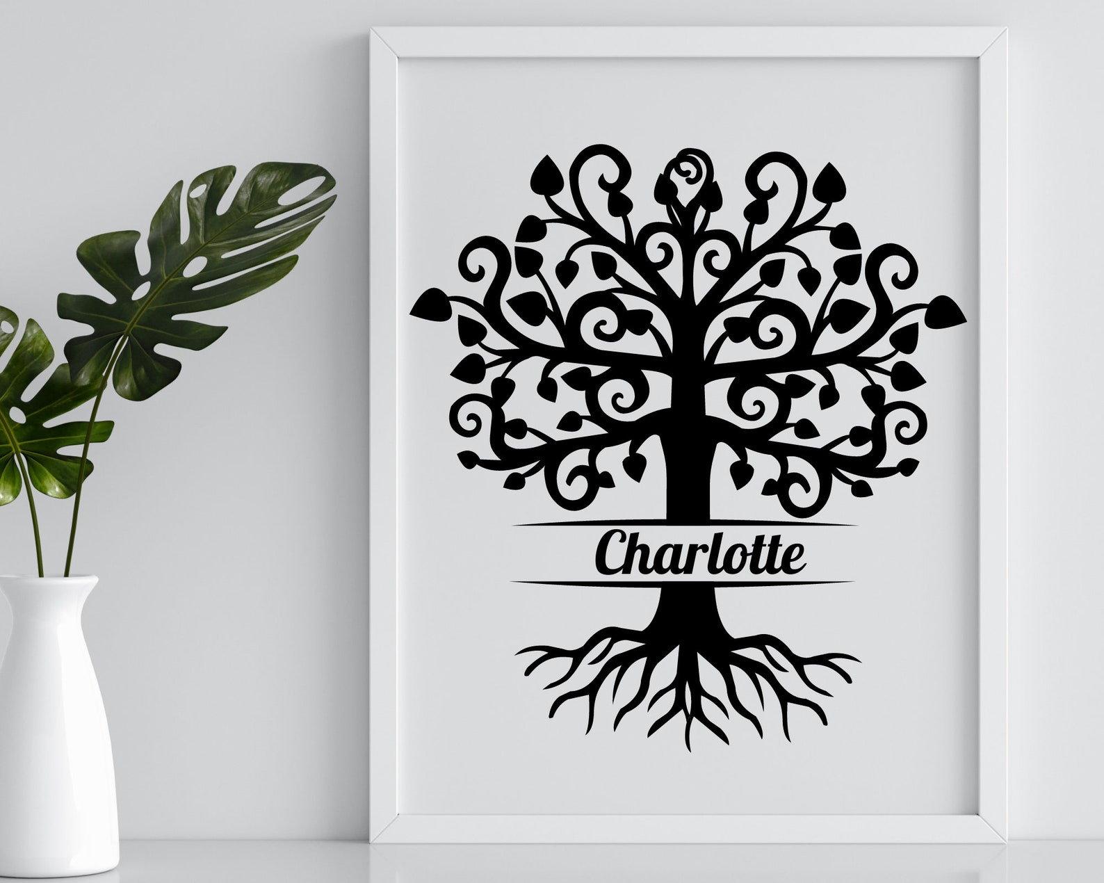 Tree of Life Monogram Svg Tree With Roots Svg Family Tree - Etsy