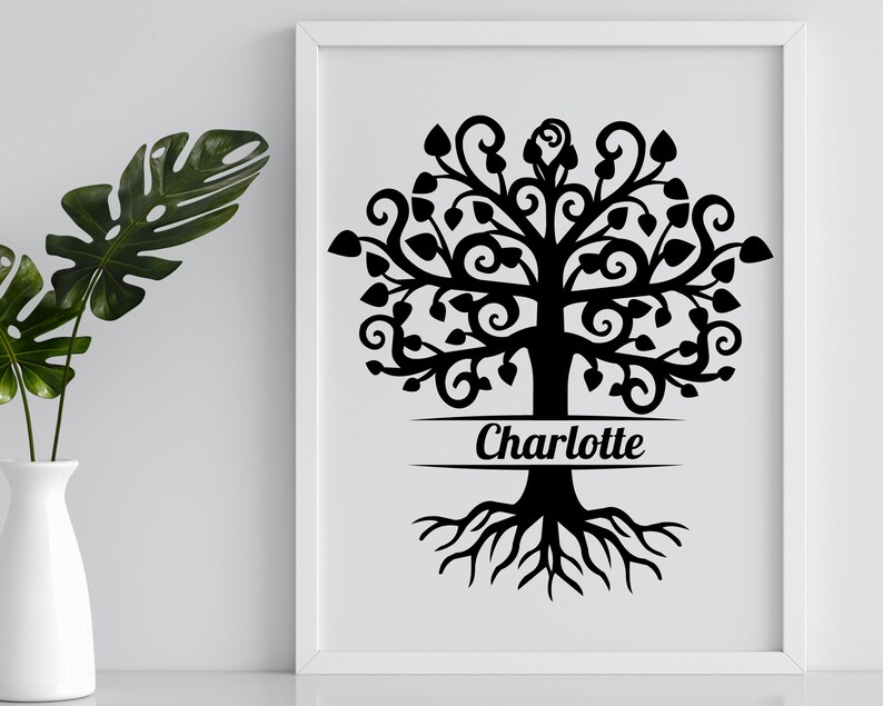 Tree of Life Monogram Svg Tree With Roots Svg Family Tree - Etsy