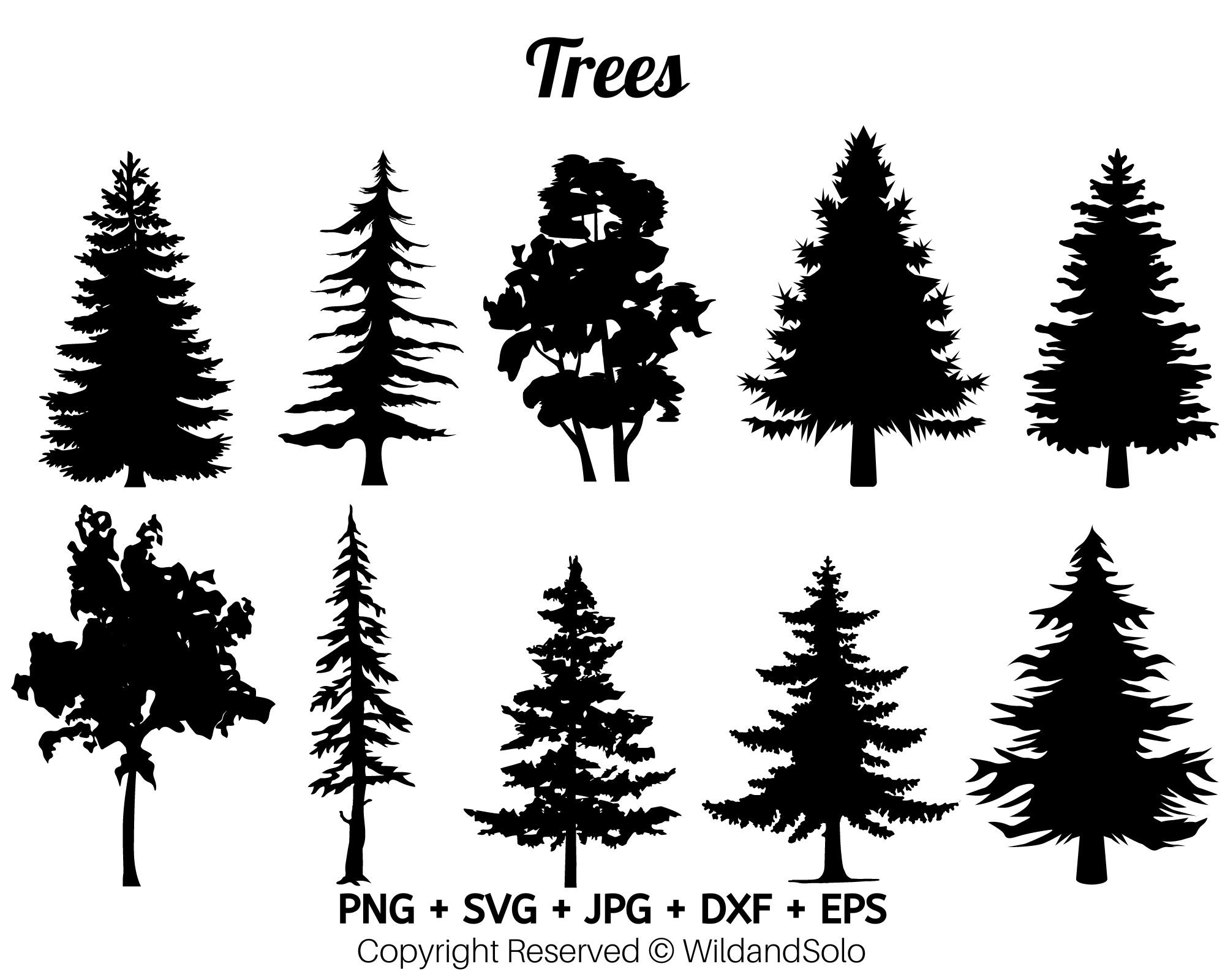 10 Tree Svg Bundle Trees Svg Forest Svg Cricut Outdoor Svg - Etsy