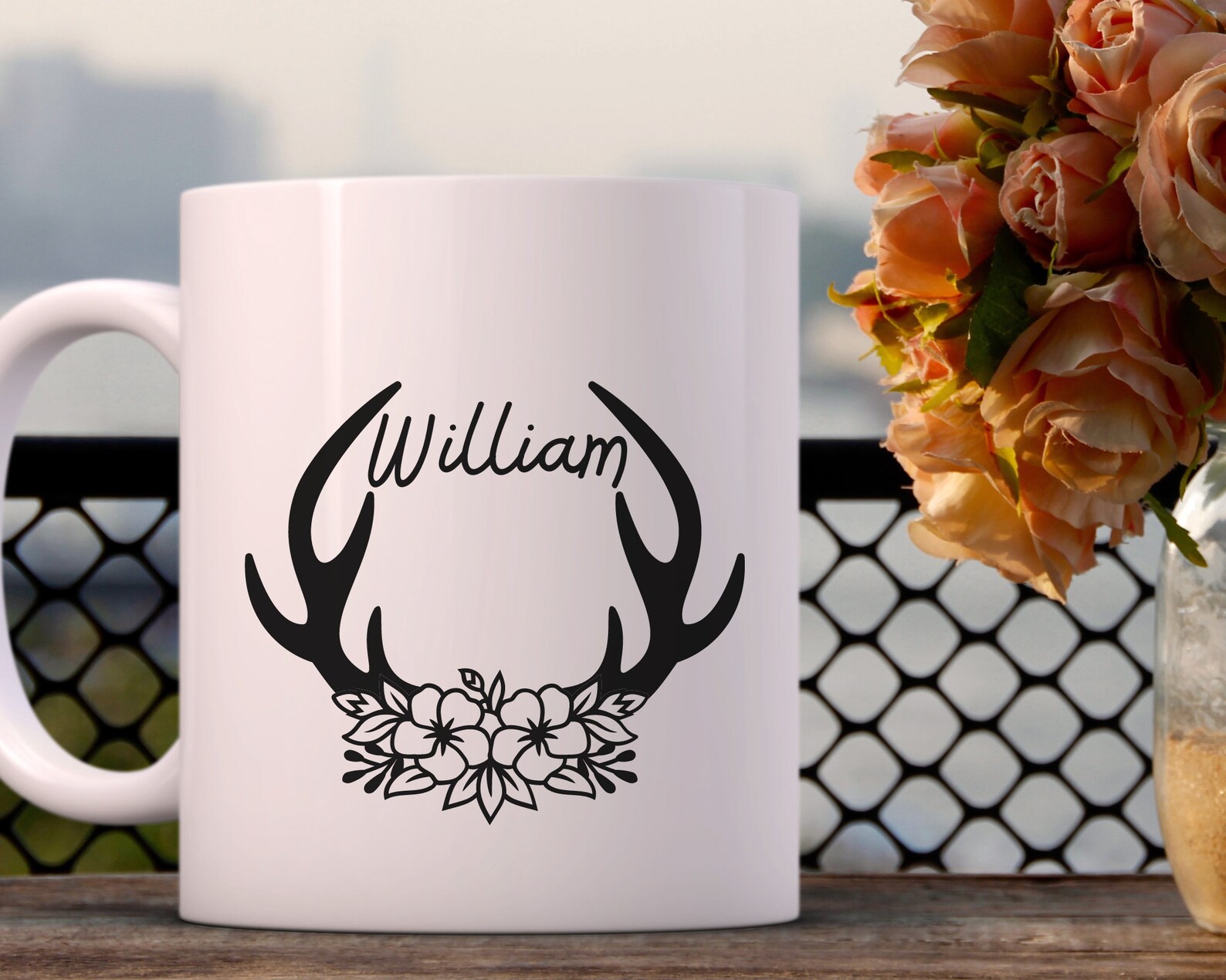 Floral Deer Antlers Svg Bundle, Transparent Antler Cut Files, Heart ...