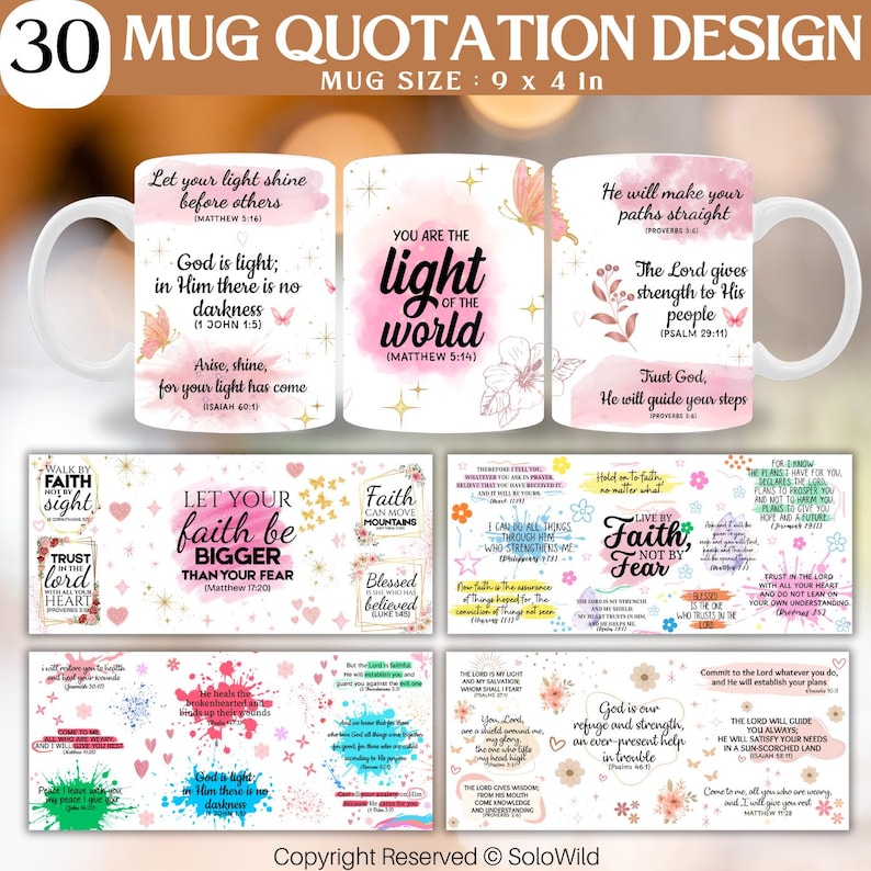 30 Bible Verse Mug Quotation Design,15 Oz Mug Design, Positive Quotes ...