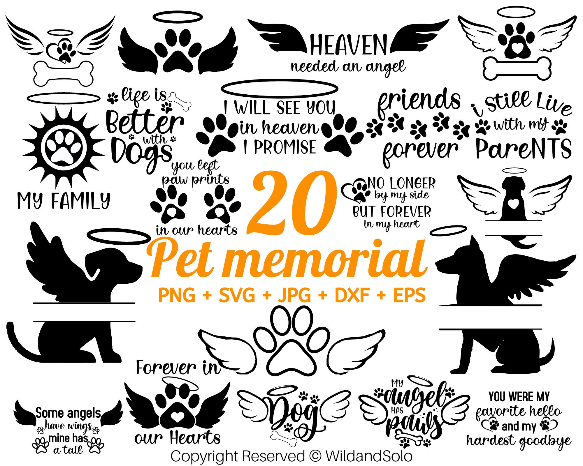 Pet Memorial Svg Bundle Animal Lover Svg Dog Memorial Paw - Etsy