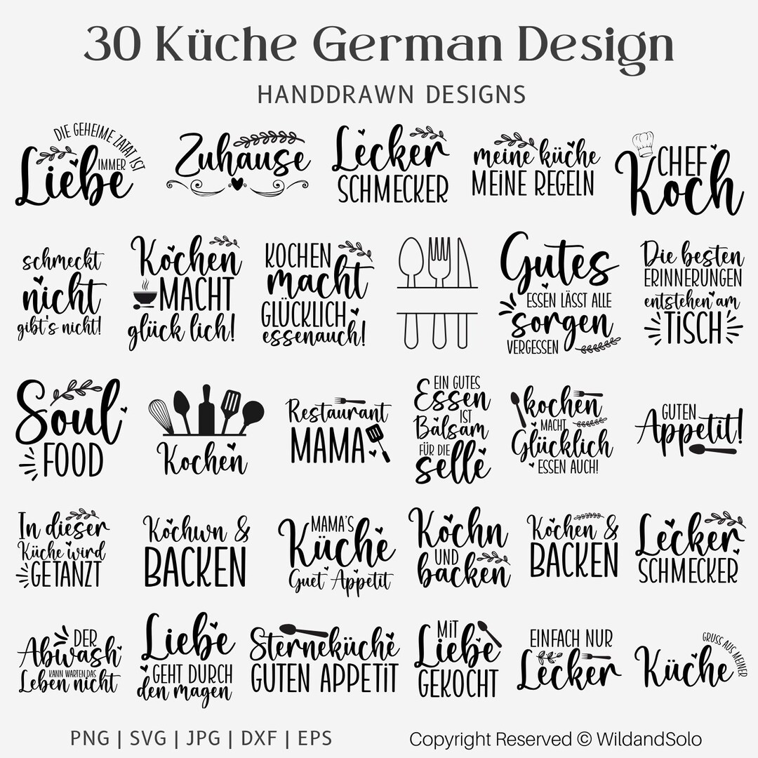 German Küche Plotter File Svg, German Svg Bundle, Kitchen Svg Bundle ...