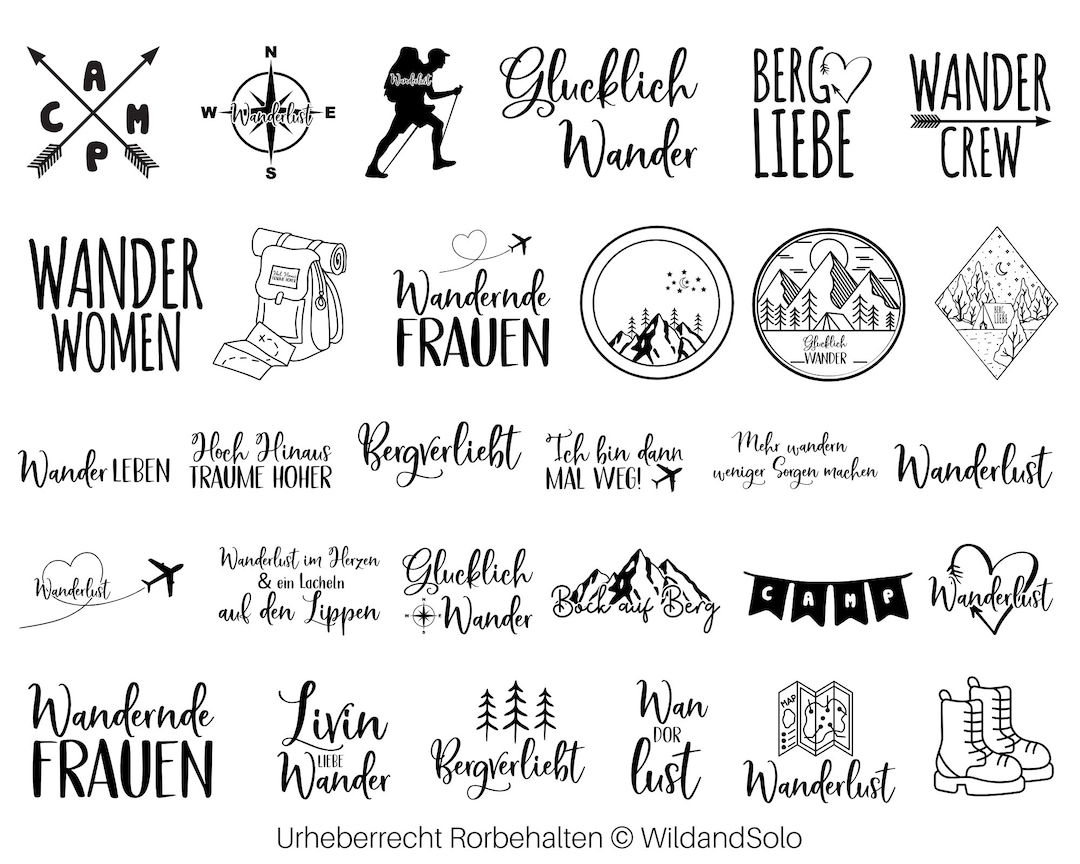 30 Wanderlust Plotterdatei Wanderlust deutsche Plotterdatei - Etsy.de