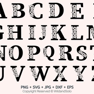 Floral Alphabet Svg, Initial Svg, Floral Alphabet Png, Flower Alphabet ...