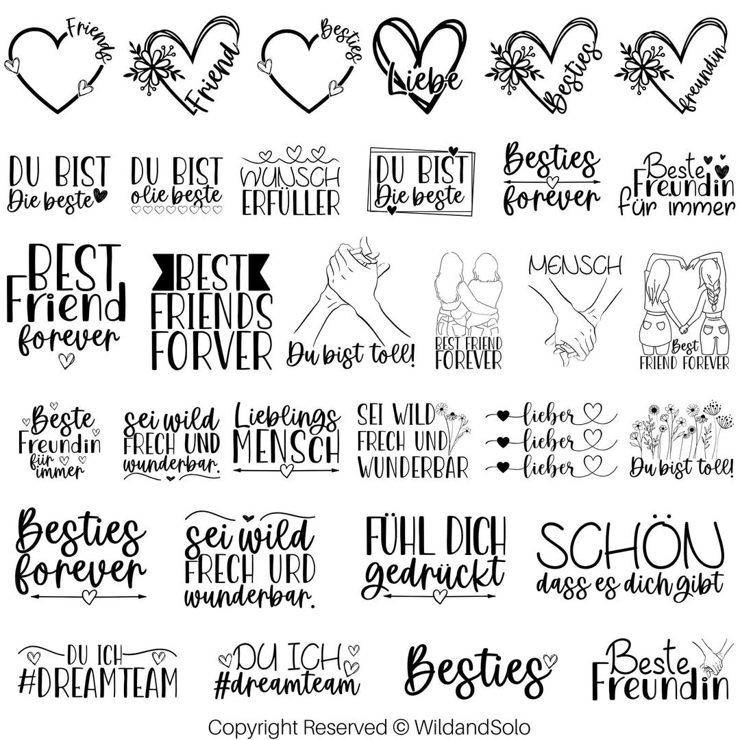 32 Plotterdatei Beste Freundin SVG, Beste Freunde SVG Bundle, Freundschaft Svg, Schwerster SVG ...